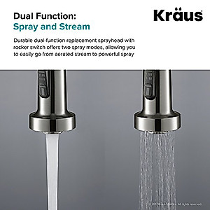 Kraus KFS-1SS Dual Function Kitchen Faucet Sprayer, Stainless Steel 4.4" x 2"