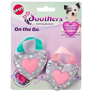 SPOT Soothers- On The Go Sachets- Separation Anxiety Toys for Dogs & Puppies, Scented with Calming Lavender Fragrance Beads to Safely Calm Pets During Travel and Vet Visits, 2pcs