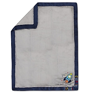 Fisher-Price Baby Blanket Space Explorer Collection Fleece Baby Blanket with Satin Trim for Baby Boys