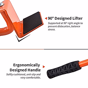 Ronlap Furniture Dolly, Furniture Movers with Wheels, 3 Wheel Dolly 4 Pack with Lifter, 6-Inch Steel Tri-Dolly, Pool Table Moving Dollys Heavy Furniture Roller Move Tools, 500Lbs Load Capacity, Orange