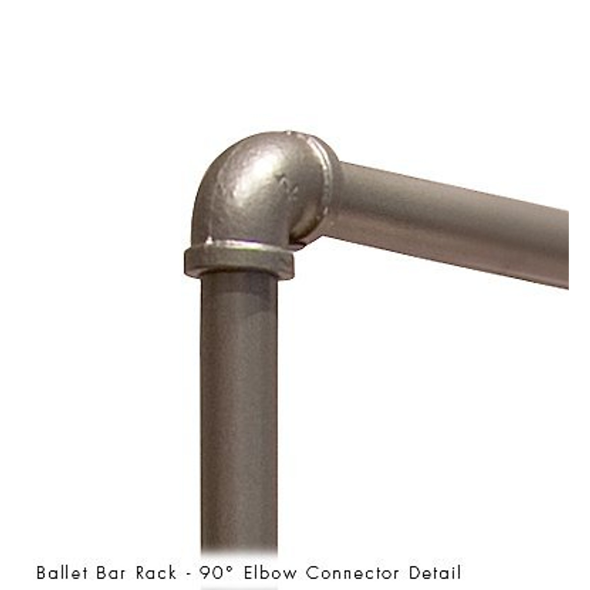 Pipe Series Commercial Quality Non-Adjustable 2-Way Ballet Style Rolling Garment Clothing Rack, Anthricite Grey