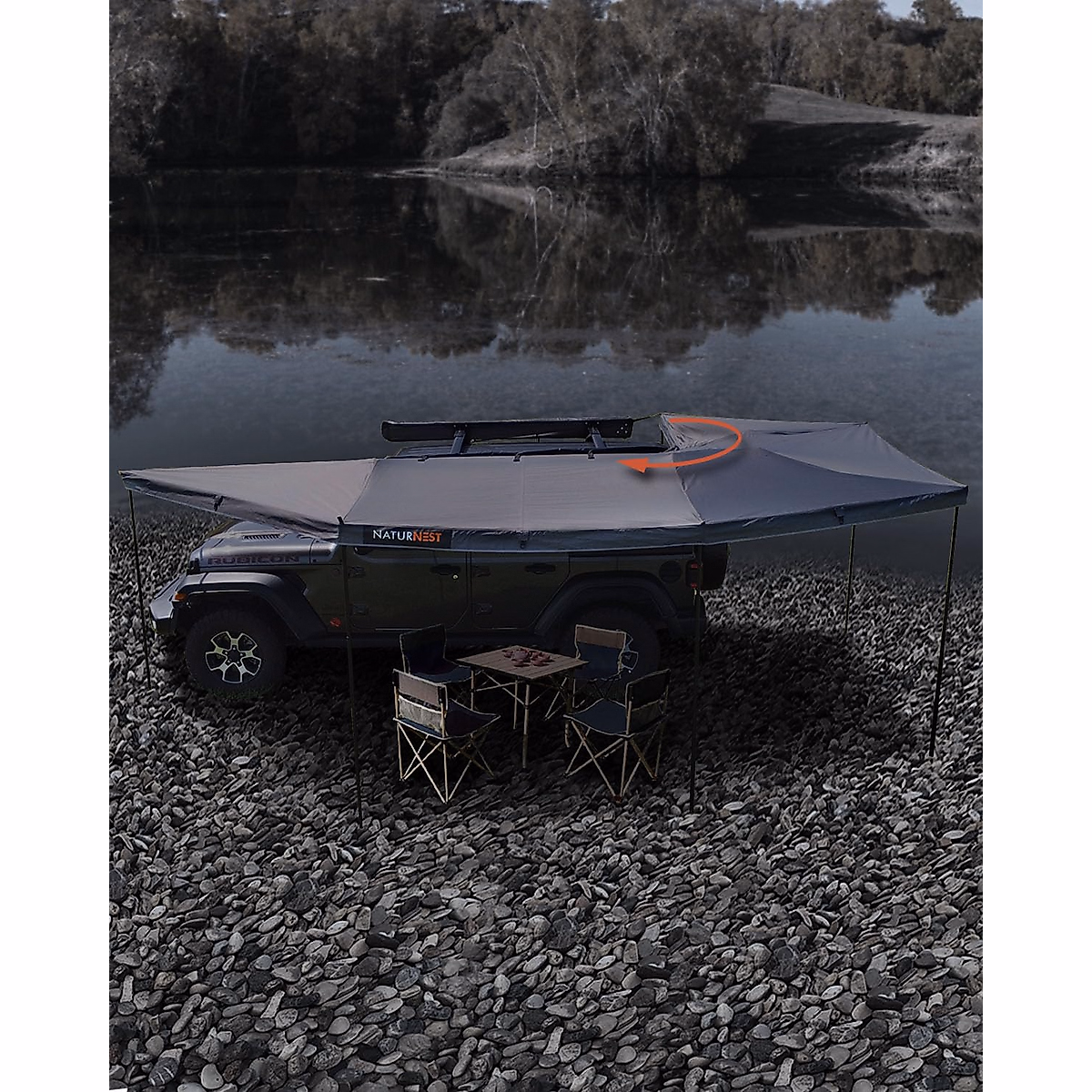 BAMACAR Naturnest Awning, 270 Awning Car Awning For Jeep Van Truck SUV Awning, Overland awning, Naturnest 270 Degree Awning, Car Canopy For OVS RV Awning, Vehicle Awning, Trailer Awning, Camper Awning