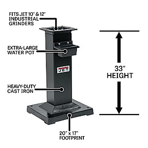 JET Bench Grinder Stand, fits JET Industrial Grinders and Square Wheel Grinders (578173)