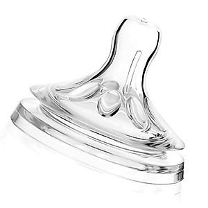 Comotomo Baby Bottle Nipples Comotomo Nipples 3-6 Months Como Tomo Nipple Fast Flow,4pcs Bottle Nipples Transparent Soft Silicone Baby Bottles Nipples for 6 to 12 Month Old Infant