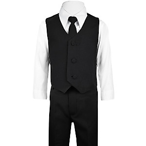 Black n Bianco Boys Suit with Tie for Toddlers and Infants. (X-Large 18-24 Months, Black)