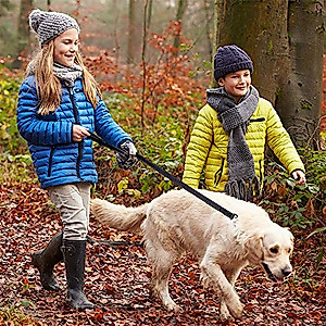 Dog Leash for Large Dogs, Traffic Padded 2 Handles for Extra Control, 6 FT Long with Reflective Stitch for Night Walking Black