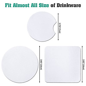 Sublimation Blank Cup Coasters Bulk Square Blank Cup Mat Rubber for Sublimation Transfer Heat Press Printing DIY Crafts 3.93 x 3.93 Inch (50 Pieces)