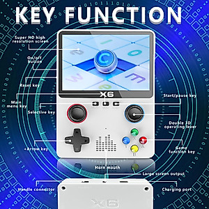 Handheld Retro Game Console with 32G TF Card ,Preloaded 10,000+ Games, Retro Gaming Console Supported 11 Emulators 3.5-inch IPS Screen (White)