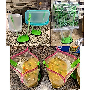 Plastic Bag Holder, 2Pcs Bag Holder For Plastic Bags, Baggy Rack Holder For Food Prep Bag Plastic Freezer Bag Ziplock Bag Holder Stand, Meal Planning Prep Bag Holder, Bag Stand Holder, Bag Drying Rack