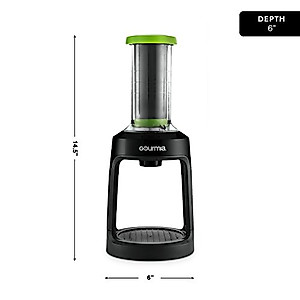Gourmia GKCP135 Manual Coffee Brewer - Single Serve Manual Hand French Press Coffee Maker - No Electricity - Brew Coffee Anywhere - Green