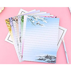 IMagicoo 40 Lined Writing Stationery Paper Vintage Retro Design Letter Set, 8 Different Style