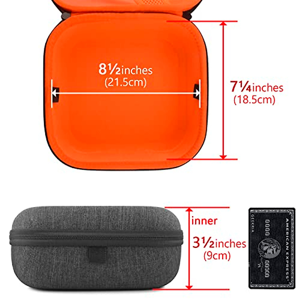 Geekria Shield Case for Hyperx Cloud II, Cloud Stinger Core, CloudX Stinger Core, Cloud Alpha S Headphones, Replacement Protective Hard Shell Travel Carrying Bag with Cable Storage (Dark Gray)