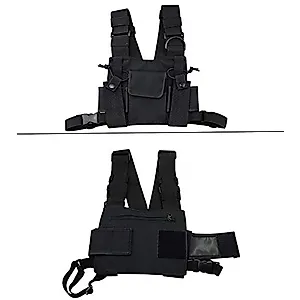 abcGoodefg Radio Chest Harness Chest Front Pack Pouch Holster Vest Rig for Two Way Radio Walkie Talkie(Rescue Essentials) (Black)