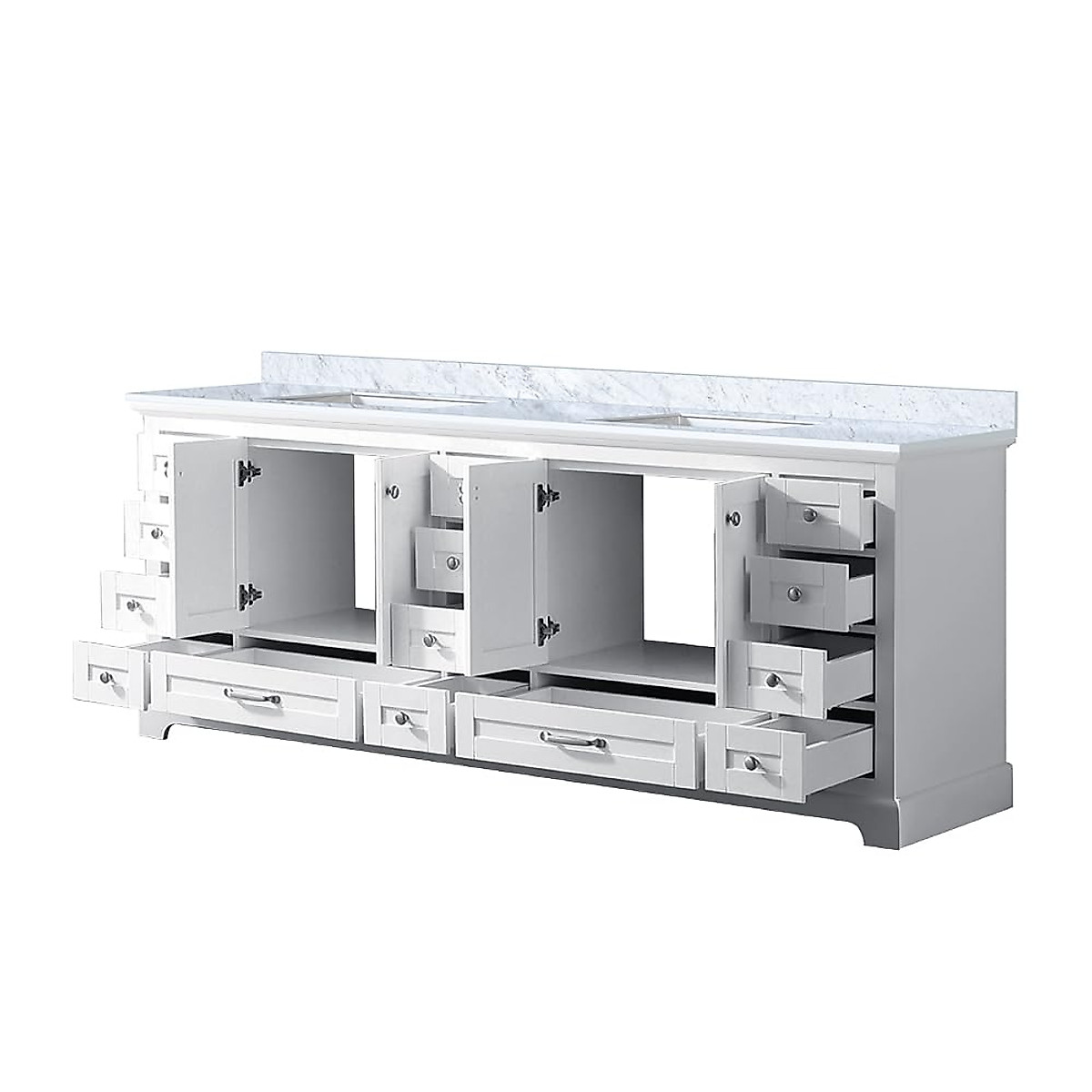 Bell+Modern Tybee 84 in. W x 22 in. D White Double Bath Vanity and Cultured Marble Top