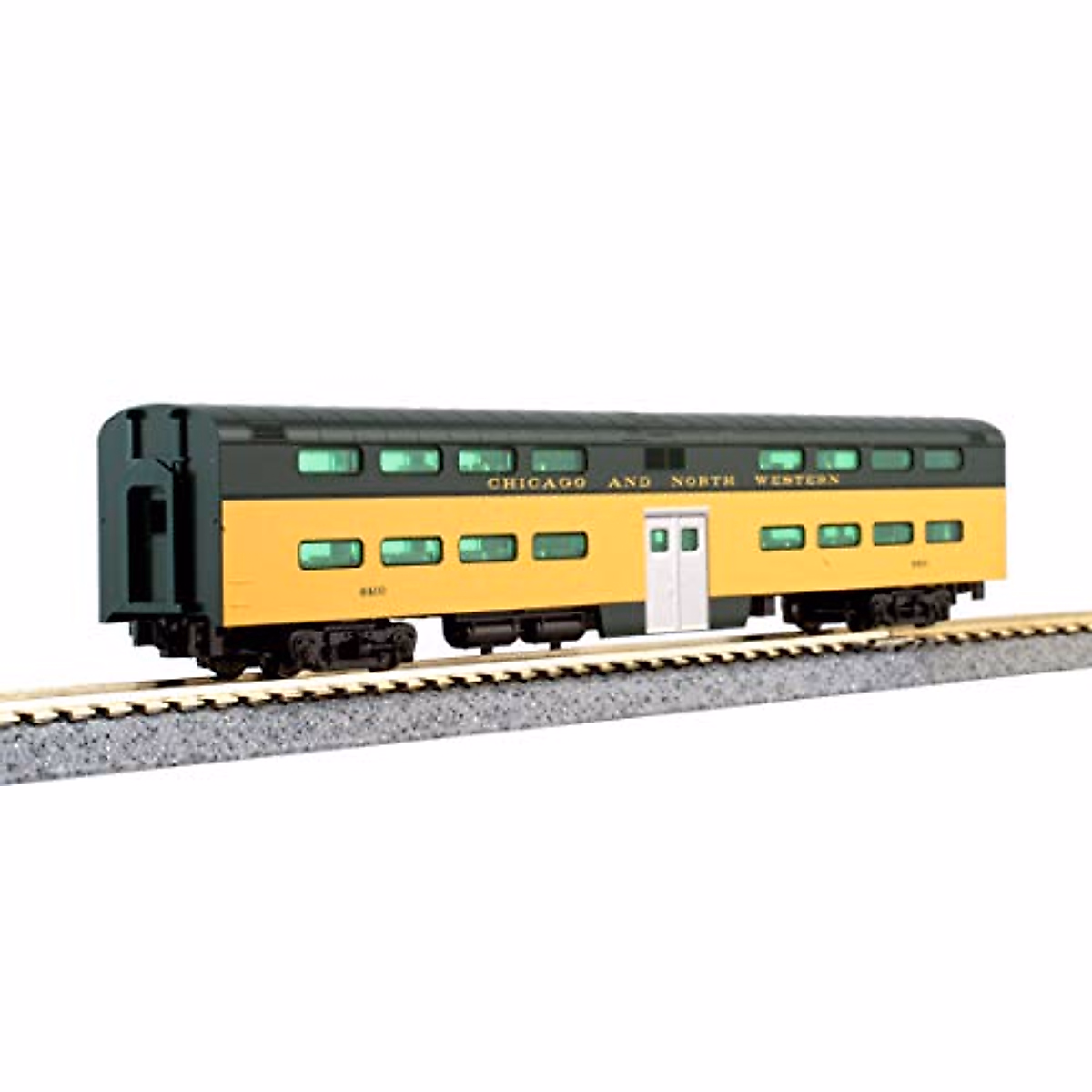 Kato USA Model Train Products N C&NW EMD E8A and Pullman Bi-Level 400" Train 6-Unit Set