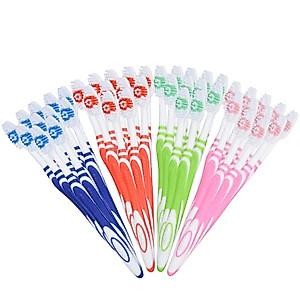 G-Smile 144 Individually Wrapped Disposable Toothbrushes, Regular Size Head, Soft Bristle, Color Vary, Convenient & Affordable (Soft)