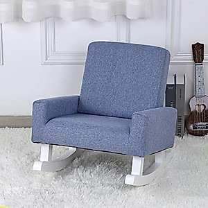 Yoonnie room Kid Sofa/Kid Armchair/Toddler Chair/Sofa for Children with Linen Fabric/Baby Sofa with Solid Rocking Foot/Kid Upholstered Chair for Unisex Children Using,Birthday Gift (Blue)