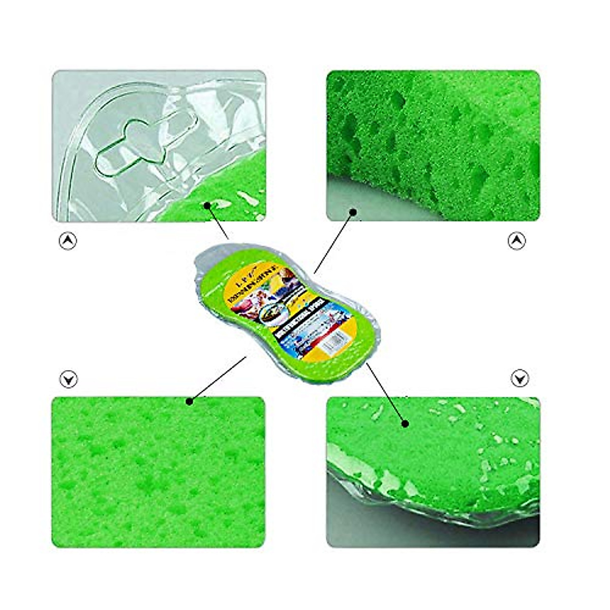 Car Wash Sponges,Large Cleaning Sponges Pad,5Pcs Size 23x11x4.5CM,Mix Colors Cleaning Washing Sponges for Kitchen with Vacuum Compressed Packing
