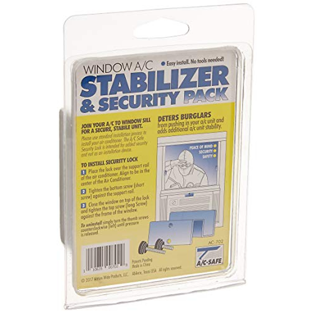 A/C Safe Window Air Conditioner Security and Stability Pack