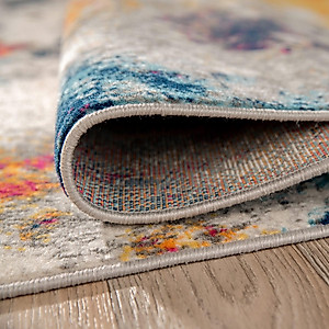 Rugshop Distressed Abstract Watercolor Area Rug 9' x 12' Multi