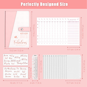 NXPOY Cash Envelopes for Budgeting, 50 Pcs Budget Binder with Zipper Envelopes and Expense Budget Sheets, Waterproof PU Leather A6 Binder for Money Saving Planner Organizer (Rose)