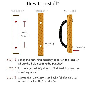 Pull Handle Fence Handle Long Cabinet Handles for Interior, Closet, Drawer, Outdoor, Garage, Golden Feather