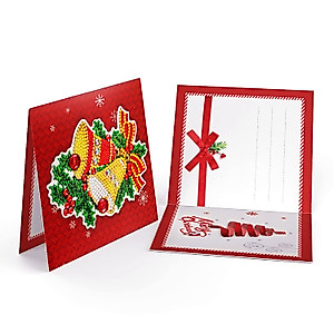 Huacan Christmas Cards 5D DIY Diamond Painting Round Drill Greeting Thank You Cards Creative 8 Packs
