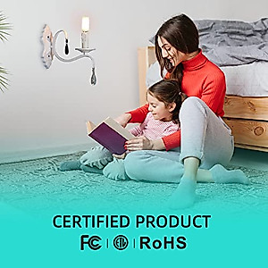 AMDTU E12 LED Bulb Daylight White 4000K, Frosted Candelabra Light Bulbs 40 Watt LED Dimmable, 4W Tubular T6 T25 Chandelier Light Bulb, Candle Light Bulb UL Listed, 6 Pack