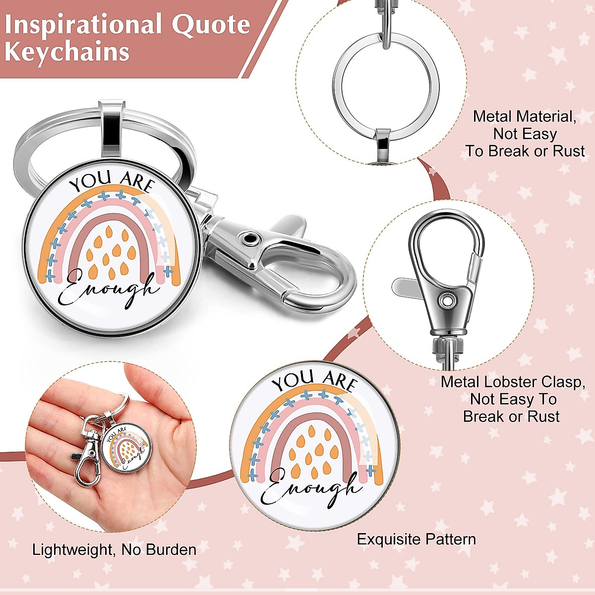 Tessco 3 Pcs Thank You Gifts for Women Appreciation Gift Boxes You Are Loved Gifts Stainless Steel Tumbler Rainbow Makeup Bag Inspirational Keychain You Are Amazing Gifts for Coworker Nurse Secretary