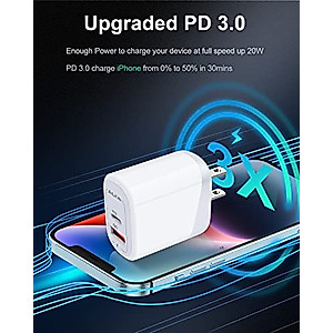 USB C Charger Block 3Pack, AILKIN 20W PD+QC 3.0 Dual Port Power Adapter, Type C Wall Charger Station Travel Box for iPhone 14 Plus 13 Pro Max 12 11 XS XR SE, iPad Mini, AirPods, Apple Watch, USBC Plug