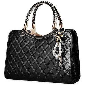 TIBES Shiny Patent Leather Women Purses Satchel Handbags Ladies Fashion Top Handle Handbags Crossbody Shoulder Bags