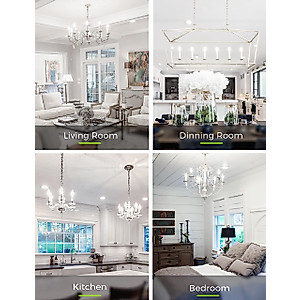 LOHAS E12 LED Candelabra Light Bulbs 60 Watt Equivalent, B10 Chandelier Candle Bulbs 5000K Daylight White, 6W Type B Ceiling Fan Bulbs 470LM, Non-Dimmable, 6 Packs