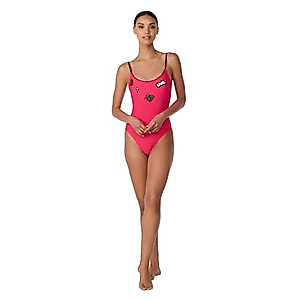 Karl Lagerfeld Paris Women's Standard Swim One Piece, Raspberry, Small