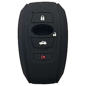 2Pcs Key Fob Cover Case Protector Fit for 2018 2017 Subaru Outback Legacy Forester Sti XV Crosstrek Impreza BRZ WRX Keyless Entry Remote Fob Skin Jacket Holder (1 Black with Red + 1 Black with White)