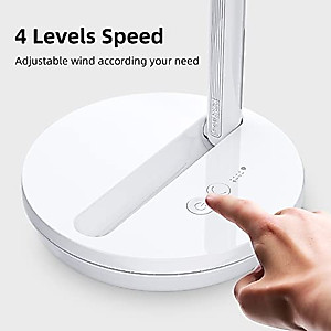 Astaowl Portable Foldable Fan,10800mAh Rechargeable Standing Fan,USB Desk Fan,4 Speed,Battery Operated Fan,Remote Controller,Quiet Telescopic Fan for Office Bedroom Outdoor Travel Camping Fishing