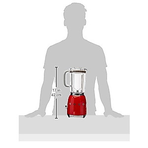 Smeg Countertop, Red 50s Style Blender, 48 Ounces