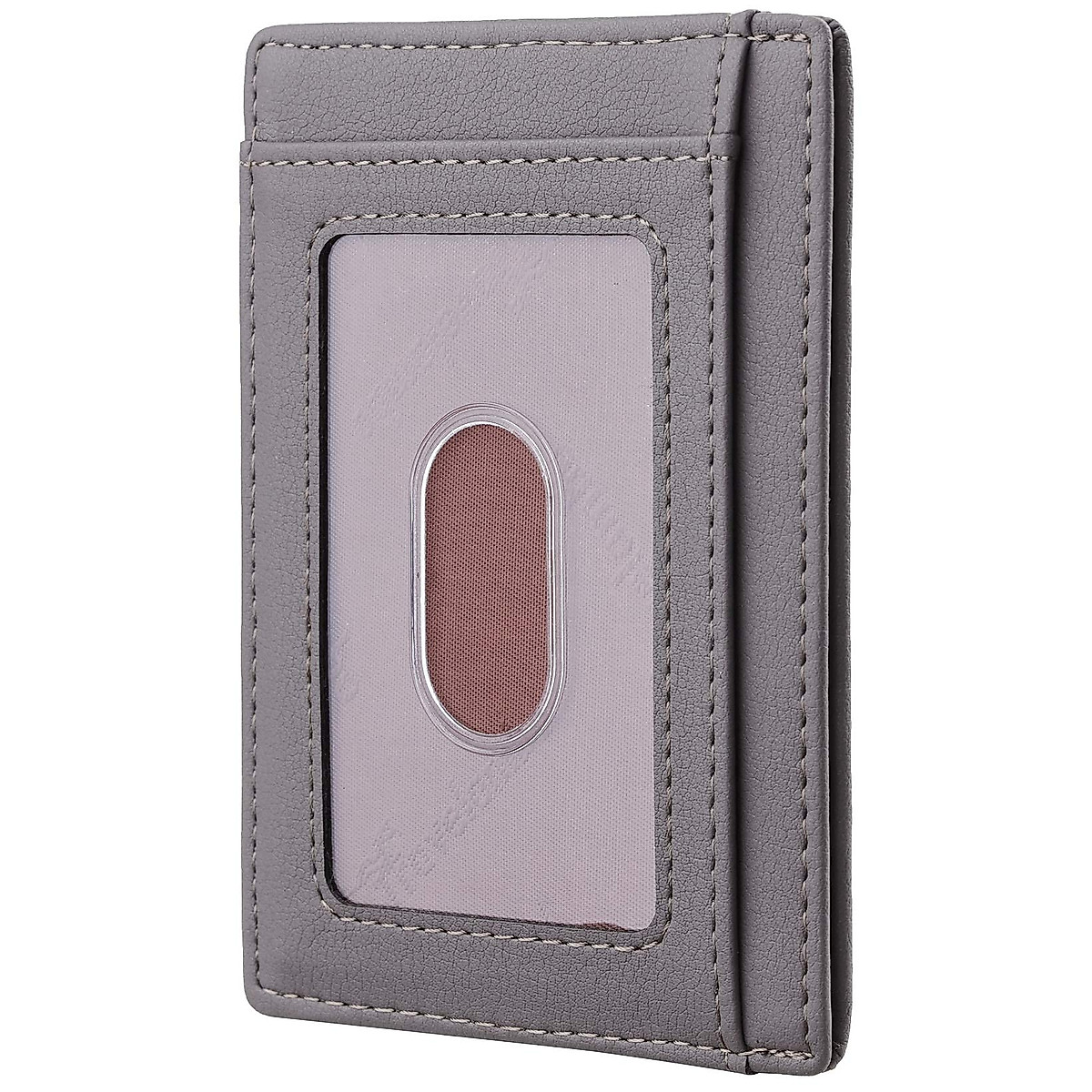 Travelambo Front Pocket Minimalist Leather Slim Wallet RFID Blocking Medium Size(VP Grey Light)
