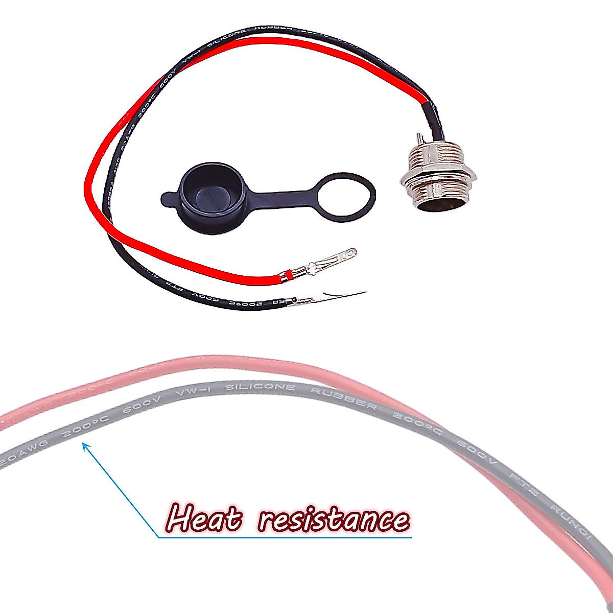 DIRELL 1Z 3 Prong Charging Jack for Razor Mx350 Electric Gas Scooter Charger Port-3 Pin 2 Wire Wire Connector Plug,Dirt Rock Gotrax Scooter Charger Port