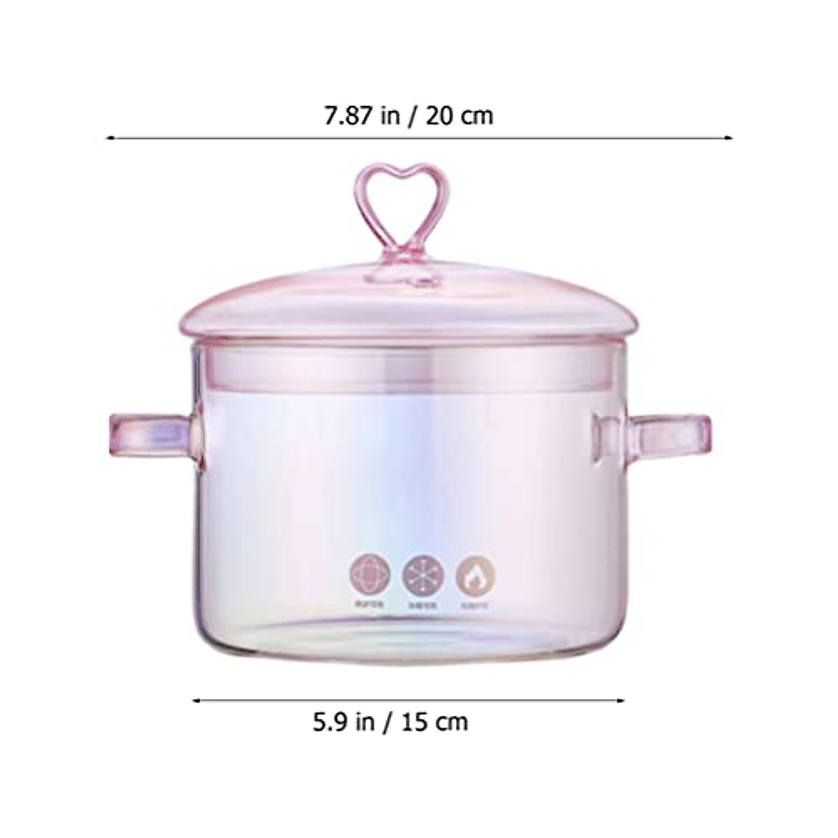 GANAZONO Clear Glasses Glass Saucepan with Cover Glass Saucepan Soup Pot Cooking Pot Saucepan with Cover for Pasta Noodle, Soup, Food Glass Pot Pasta Pot Pasta Pot Pasta Pot Korean Food