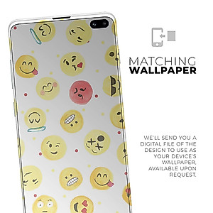 DesignSkinz The All Over Emoji Pattern Protective Vinyl Decal Wrap Skin Cover Compatible with The Samsung Galaxy S20 (Screen Trim & Back Glass Skin)