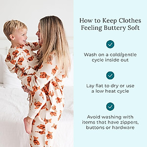 Posh Peanut Viscose from Bamboo Baby Pajamas & 2 Way Zipper Sleepers with Designer Footie Grips - All-Day Baby Clothes or PJs (6-9 Months) Safari Animals