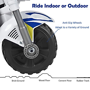 Costzon Kids Ride on Police Motorcycle, 6V Battery Powered Motorcycle Trike w/Horn, Headlight Police Light, 3-Wheel Design, Forward/Reverse, ASTM Certification, Gift for Boys Girls (White)