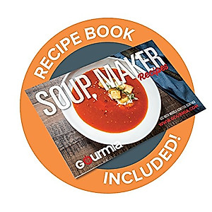 Gourmia GSM1450 Automatic Soup Maker - 6 in 1 Hot or Cold Soup Maker Plus Soy Milk, Rice, Porridge & More - 4 Blades, Cool Touch, Durable Stainless Steel with Free Recipe Book