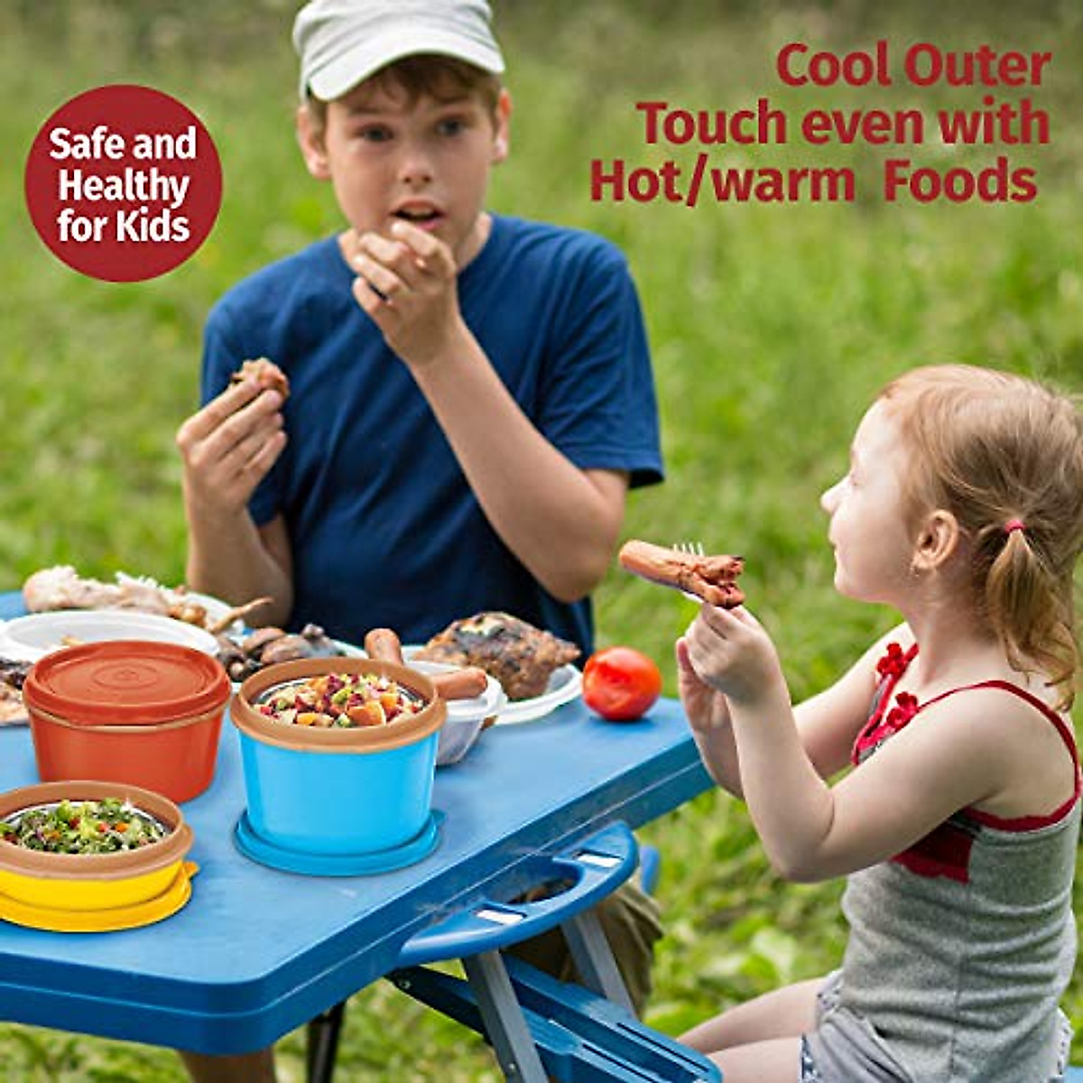 MILTON Bento lunch Box For School And Work - Stainless Steel Leak Proof Bento Box for Kids And Adults - Microwave Safe Meal Prep Container Set of 3 - Red