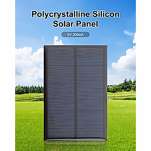 FellDen Micro Solar Panels Photovoltaic Cells, 10PCS 5V 200mA Epoxy Panel Kit Polycrystalline Cells 110mmx60mm / 4.33''x 2.36'' (5V200mA)