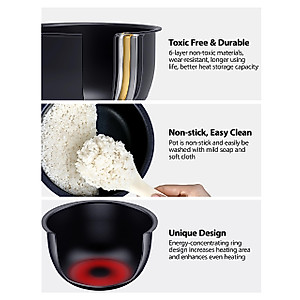 TOSHIBA Rice Cooker Induction Heating, with Low Carb Rice Cooker Steamer 5.5 Cups Uncooked - Japanese Rice Cooker, 8 Cooking Functions, 24-Hr Timer and Auto Keep Warm, White