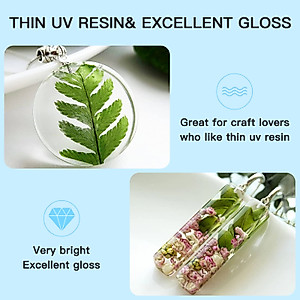 JDiction UV Resin, Upgrade 300g Low Viscosity Hard Thin UV Resin with Super Crystal Clear Resin Kit for Jewelry, Casting, Coating and DIY Craft