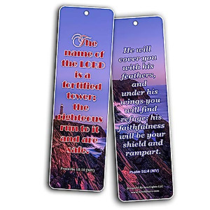 Powerful Scriptures for Protection Safety Bookmark Cards NIV (60-Pack) - oronavirus Protection Bible Promises - Stay Home Stay Safe - Keep Calm Trust God - Christian Encouragement Gifts for Men Women