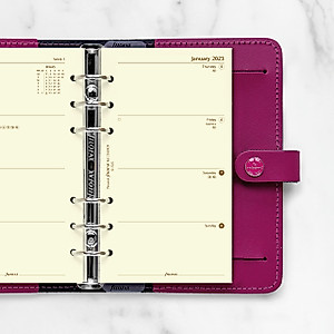 Filofax Refill, Personal/Compact Size, Week-to-View, Cotton Cream Paper, Unruled, English, 2023 (C68424-23)