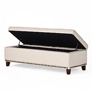 Christopher Knight Home Gavin Fabric Storage Ottoman, Beige